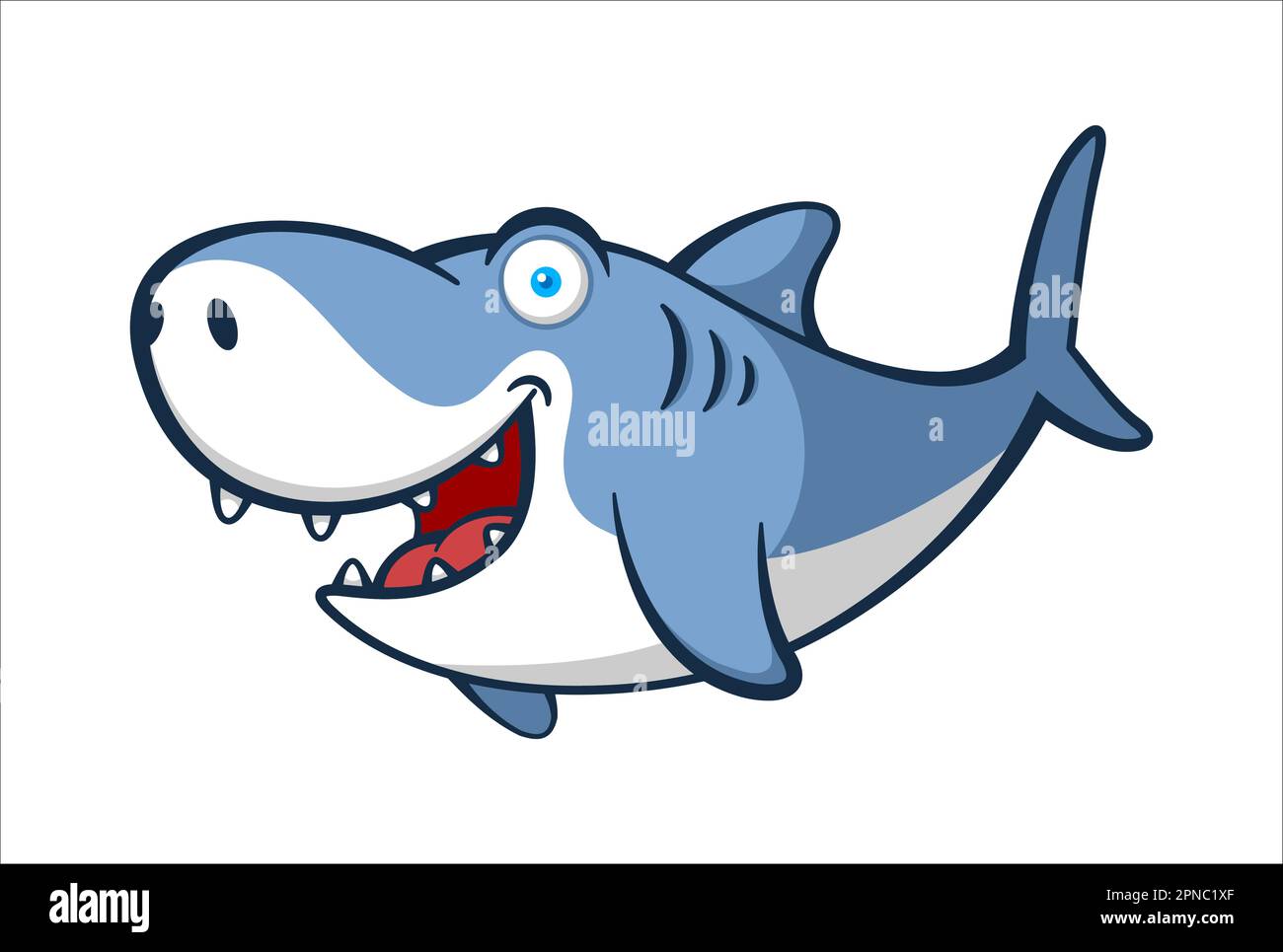 Big Smile Shark Cartoon Character Stock Vector Image & Art - Alamy