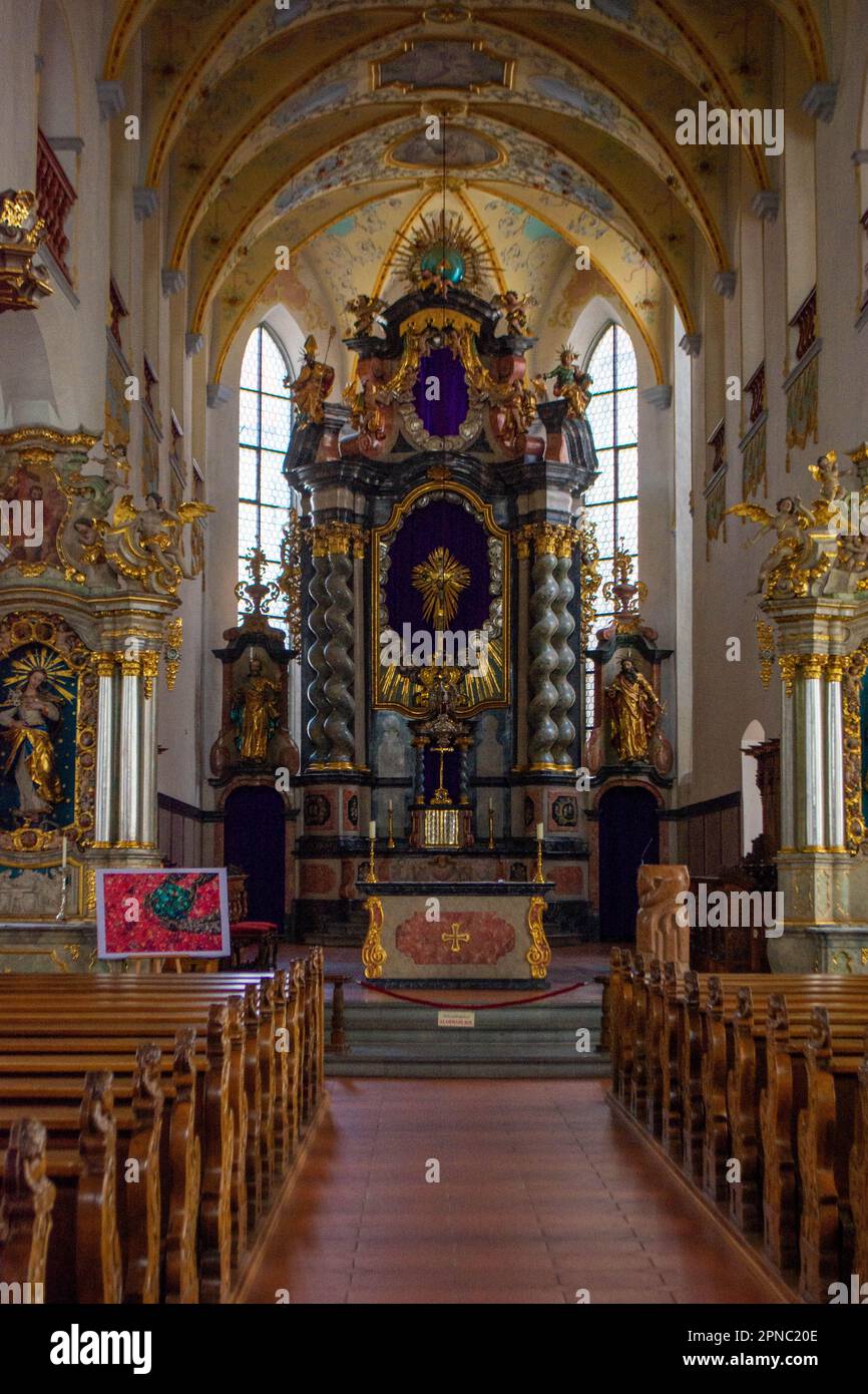 Bad Waldsee, GERMANY, inside of catholic St. Peter church of the ...