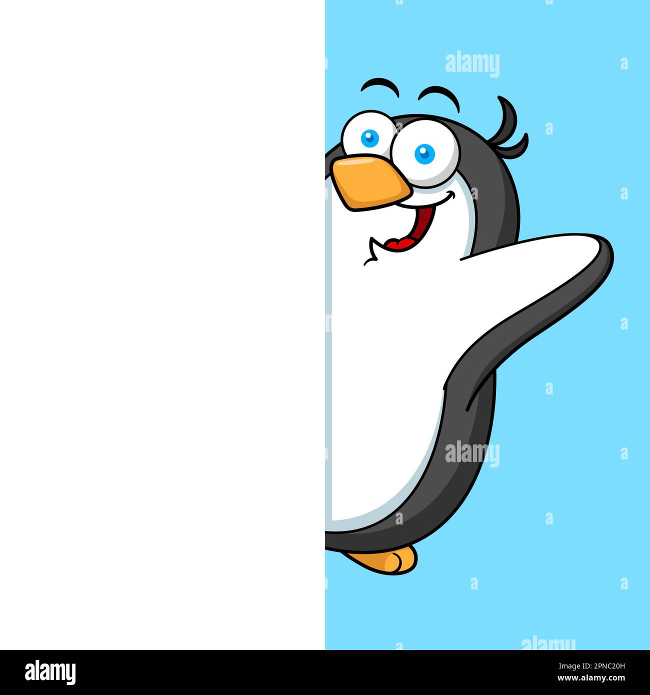 Cartoon Penguin Mascot Character Hiding Stock Vector Image & Art - Alamy