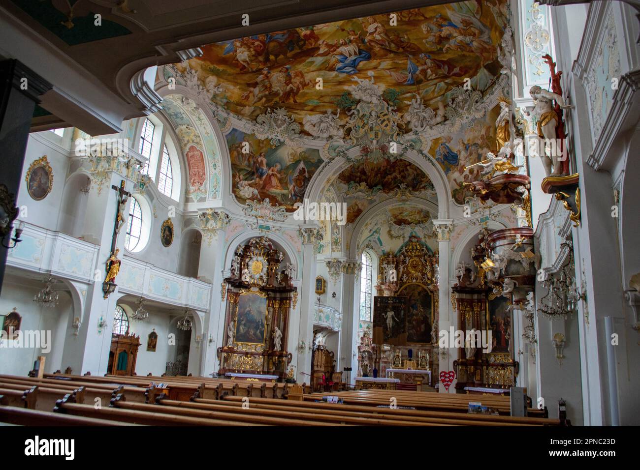 Wolfegg, GERMANY, inside of catholic St. Katharina church of Wolfegg ...