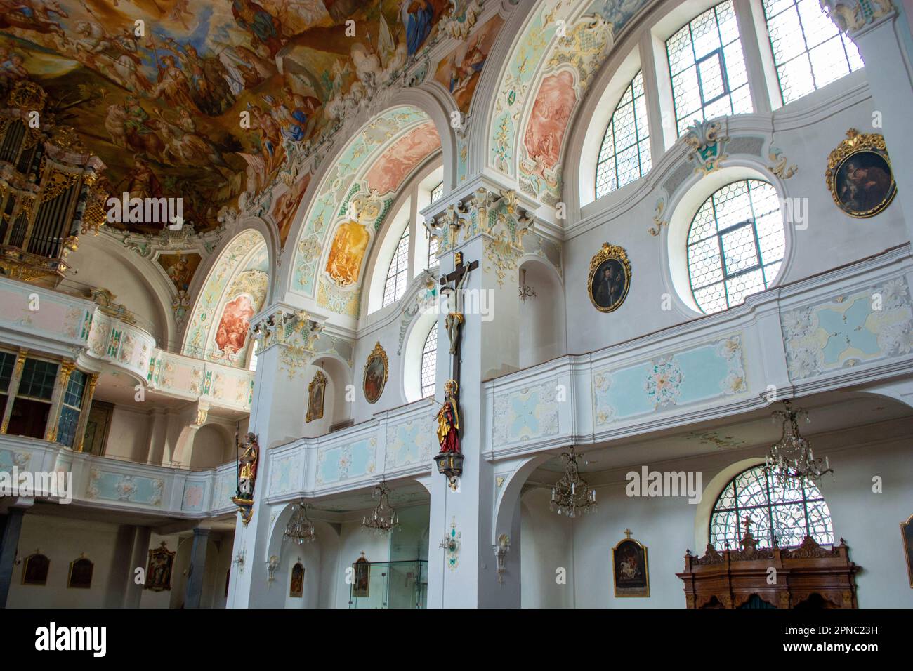 Wolfegg, GERMANY, inside of catholic St. Katharina church of Wolfegg ...