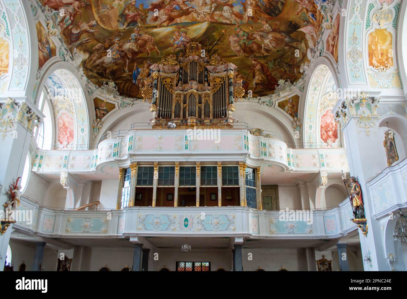 Wolfegg, GERMANY, inside of catholic St. Katharina church of Wolfegg ...