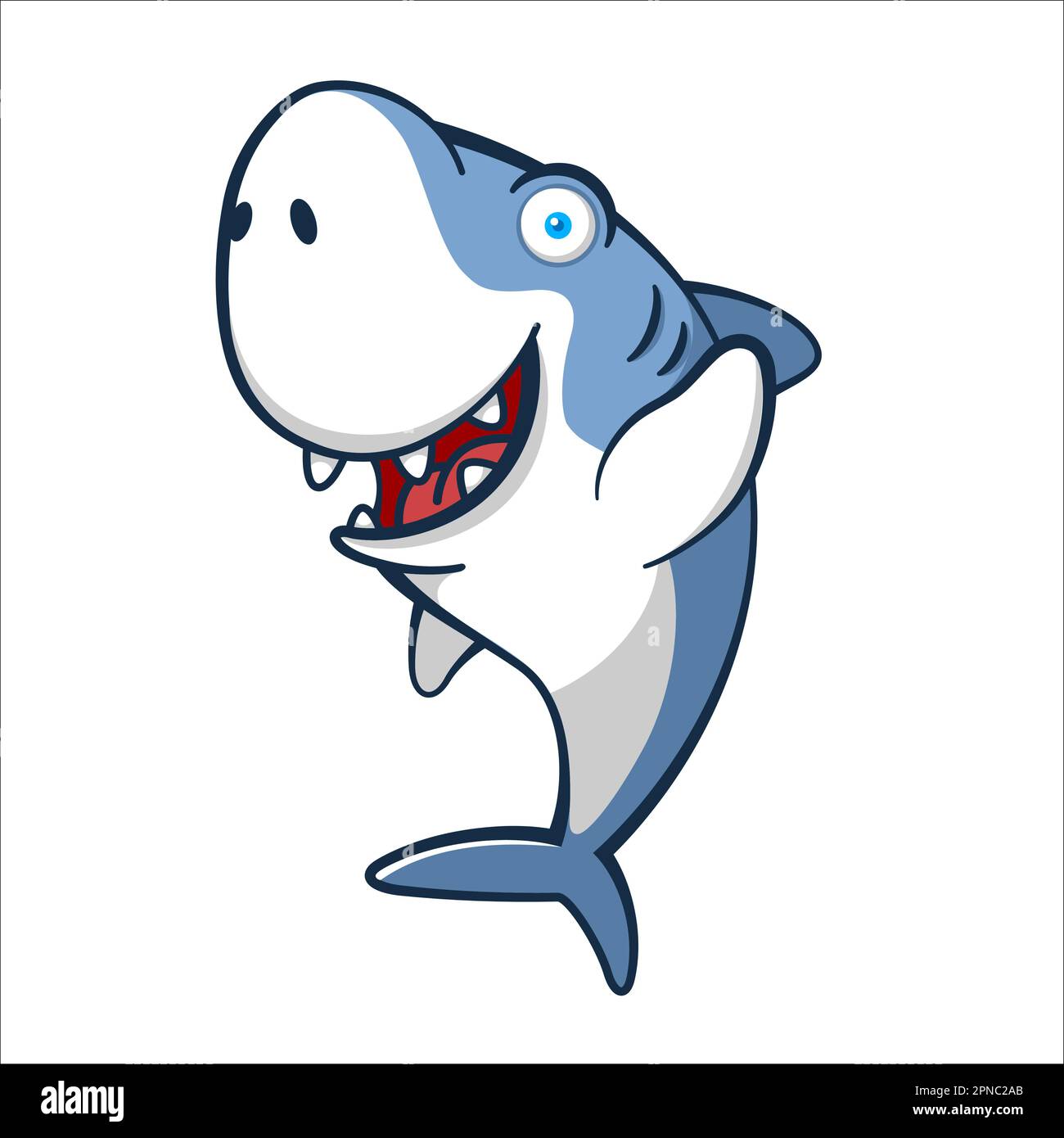 Cartoon Shark Waving Fin Stock Vector Image & Art - Alamy