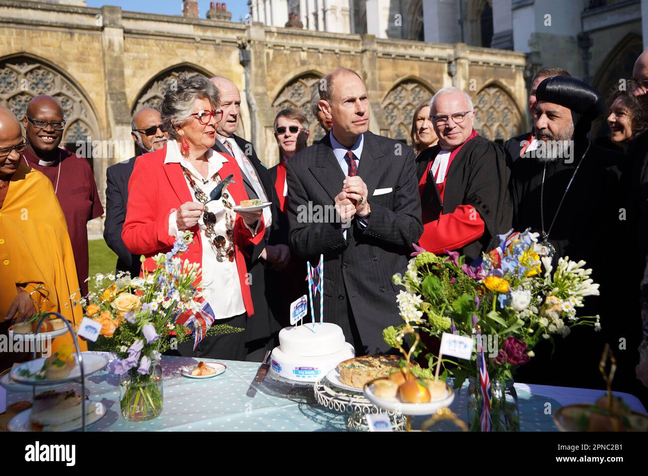 The Duke of Edinburgh tries the official coronation quiche at a ...