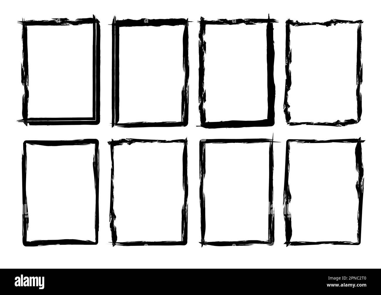 Isolated Rectangle Grunge Brush Border Frames Collection Set. Premium Vector Stock Vector Image ...