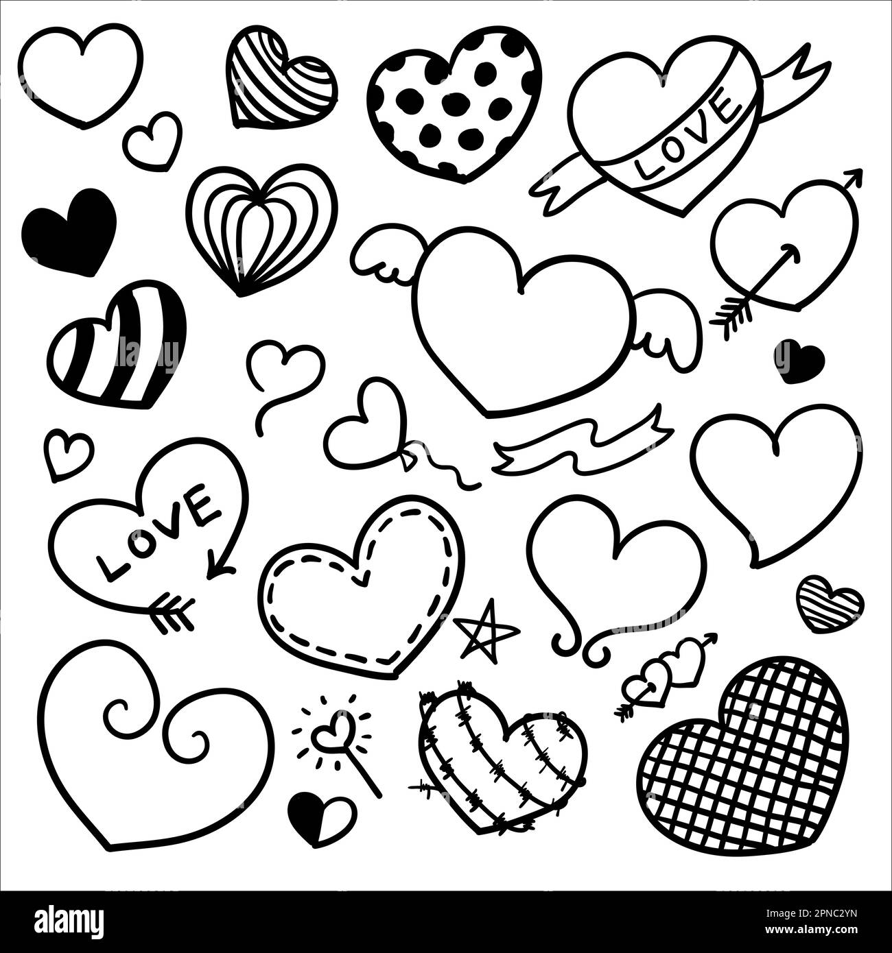 Valentines day theme doodle Stock Vector Images - Alamy