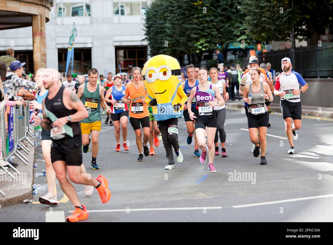 Vassos Alexander, dressed as a Minion, passes through Cabot Square ...