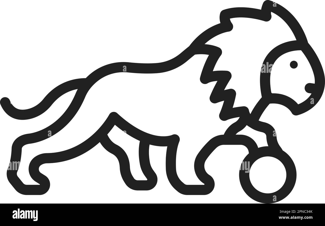 Lion Performing icon vector image. Suitable for mobile apps, web apps ...