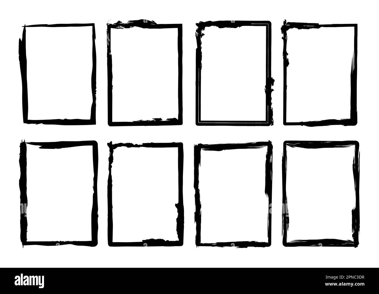 Isolated Rectangle Grunge Brush Border Frames Collection Set. Premium Vector Stock Vector Image ...