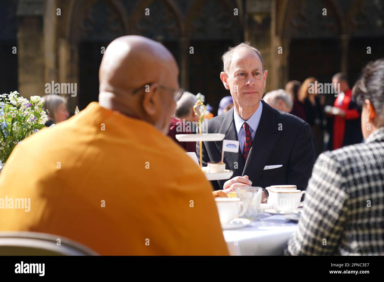 The Duke of Edinburgh talks to guests as he attends a Coronation Big ...