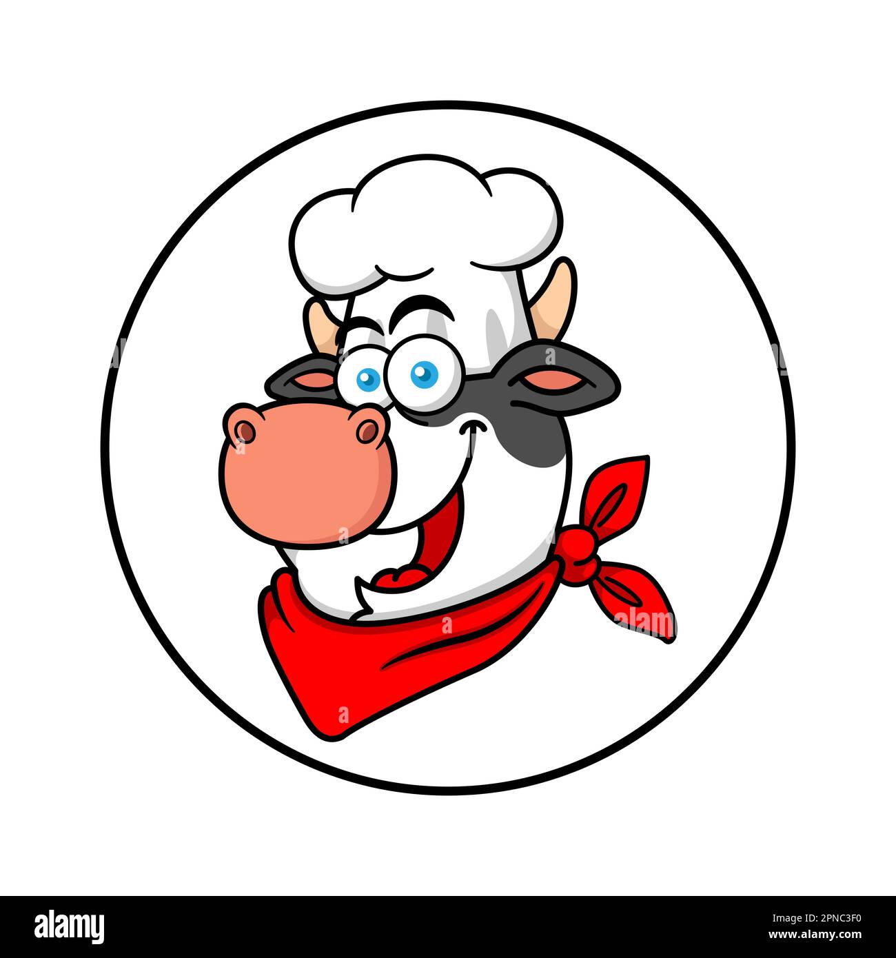 Cartoon Cow Chef Face Mascot Logo Stock Vector Image & Art - Alamy
