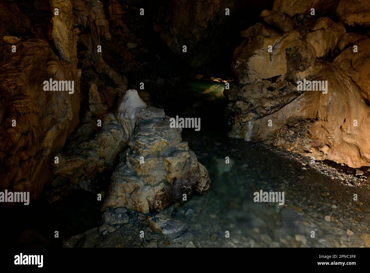 River and underground lake in the Bossea cave, was the first Italian ...
