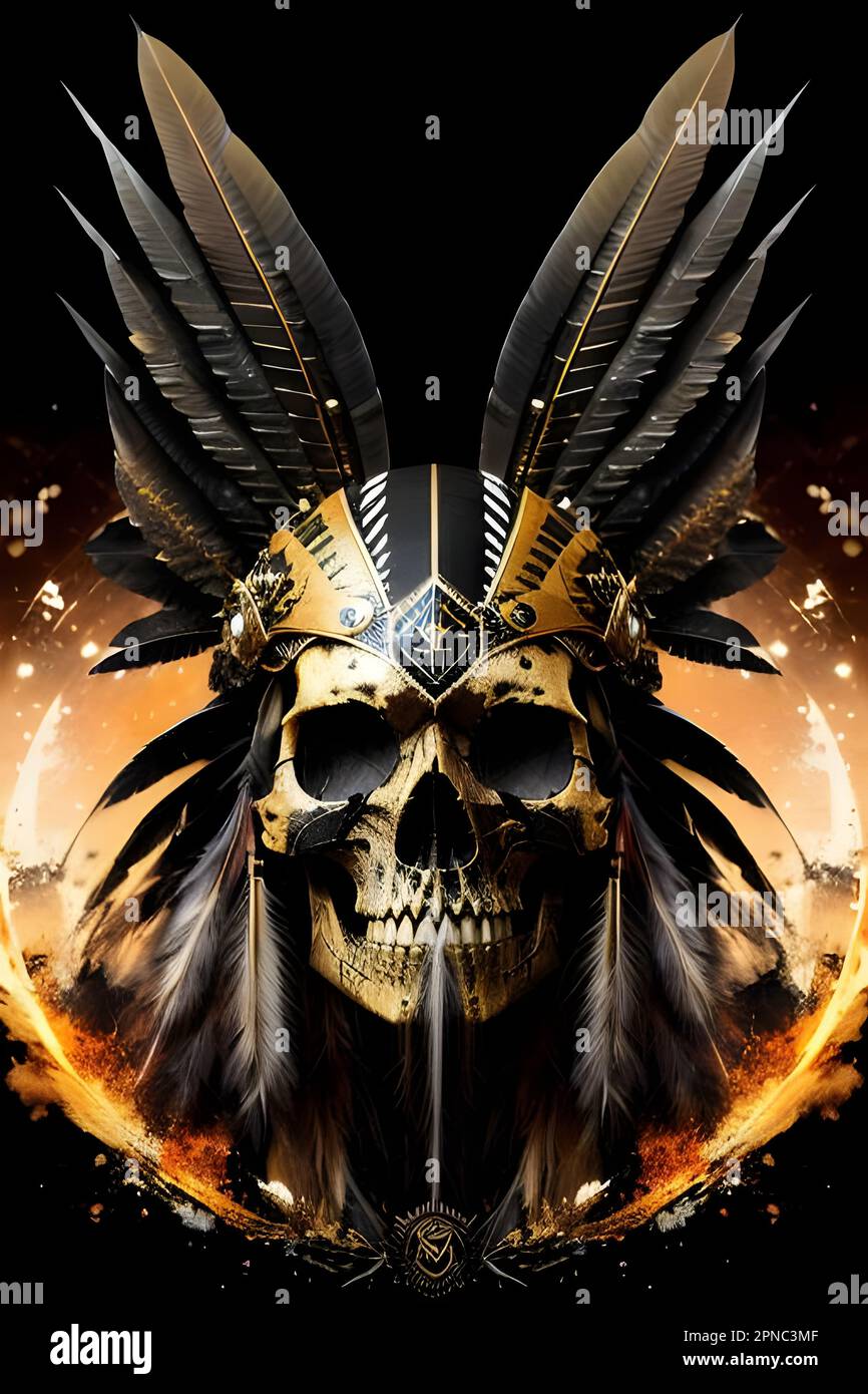 A bold and macabre canvas art print featuring a black and white skull ...