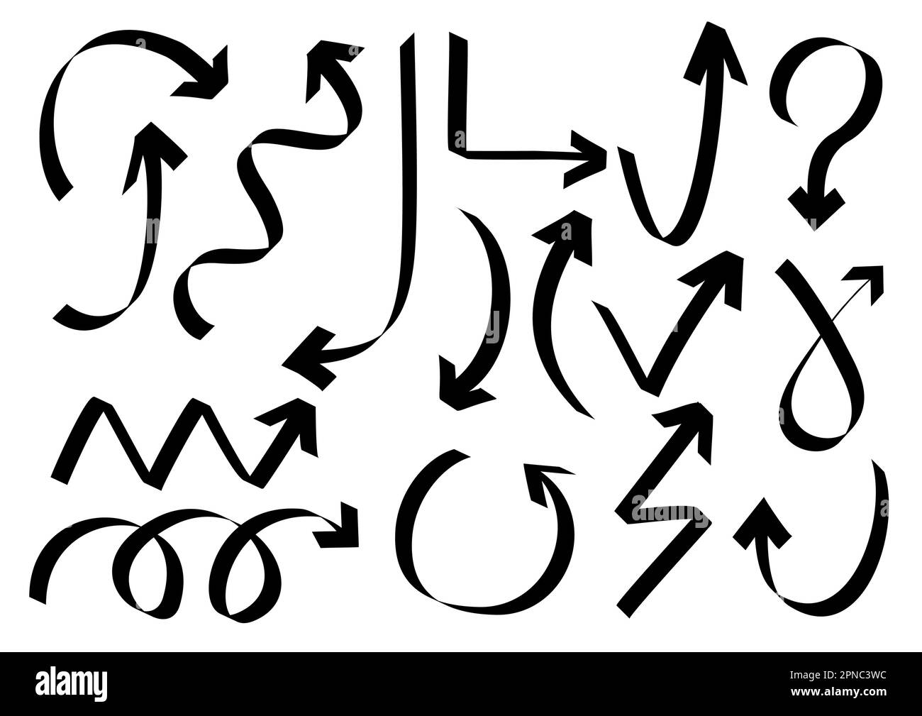 hand drawn various directions arrows Stock Vector Image & Art - Alamy