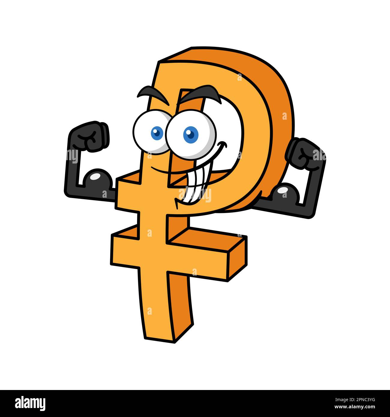 Strong Russian Ruble Symbol Cartoon Character Stock Vector Image & Art ...