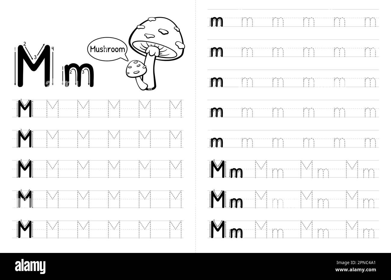 ABC Alphabets Tracing Book Interior For Kids. Children Writing ...