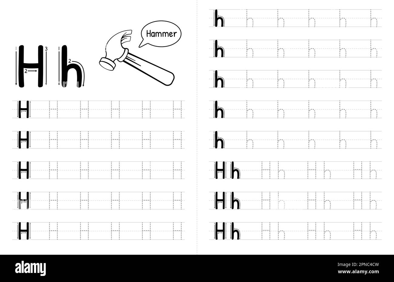 Tracing Letters Worksheets H