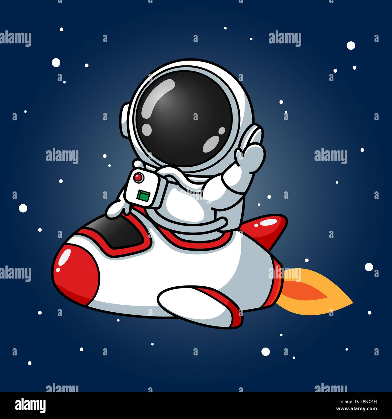 Cute Astronaut Riding Space Ship Stock Vector Image & Art - Alamy