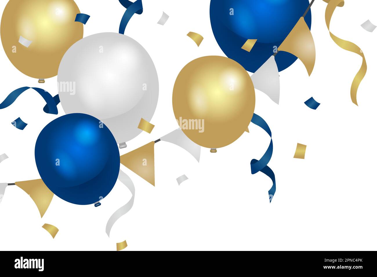 Colorful balloons illustration for left corner design elements Stock ...
