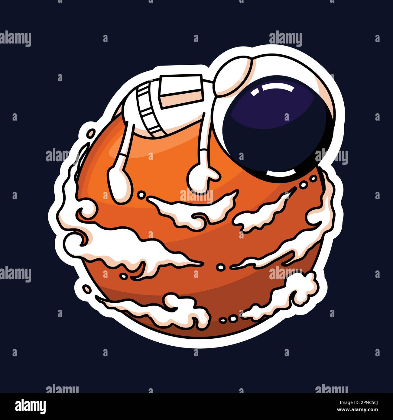Cute Astronaut Cartoon Character Hugging A Planet. Premium Vector ...