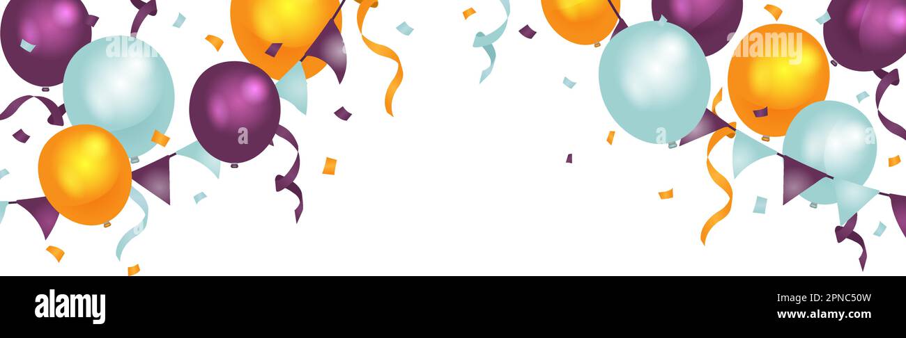 Colorful balloons illustration for corner design elements Stock Vector ...