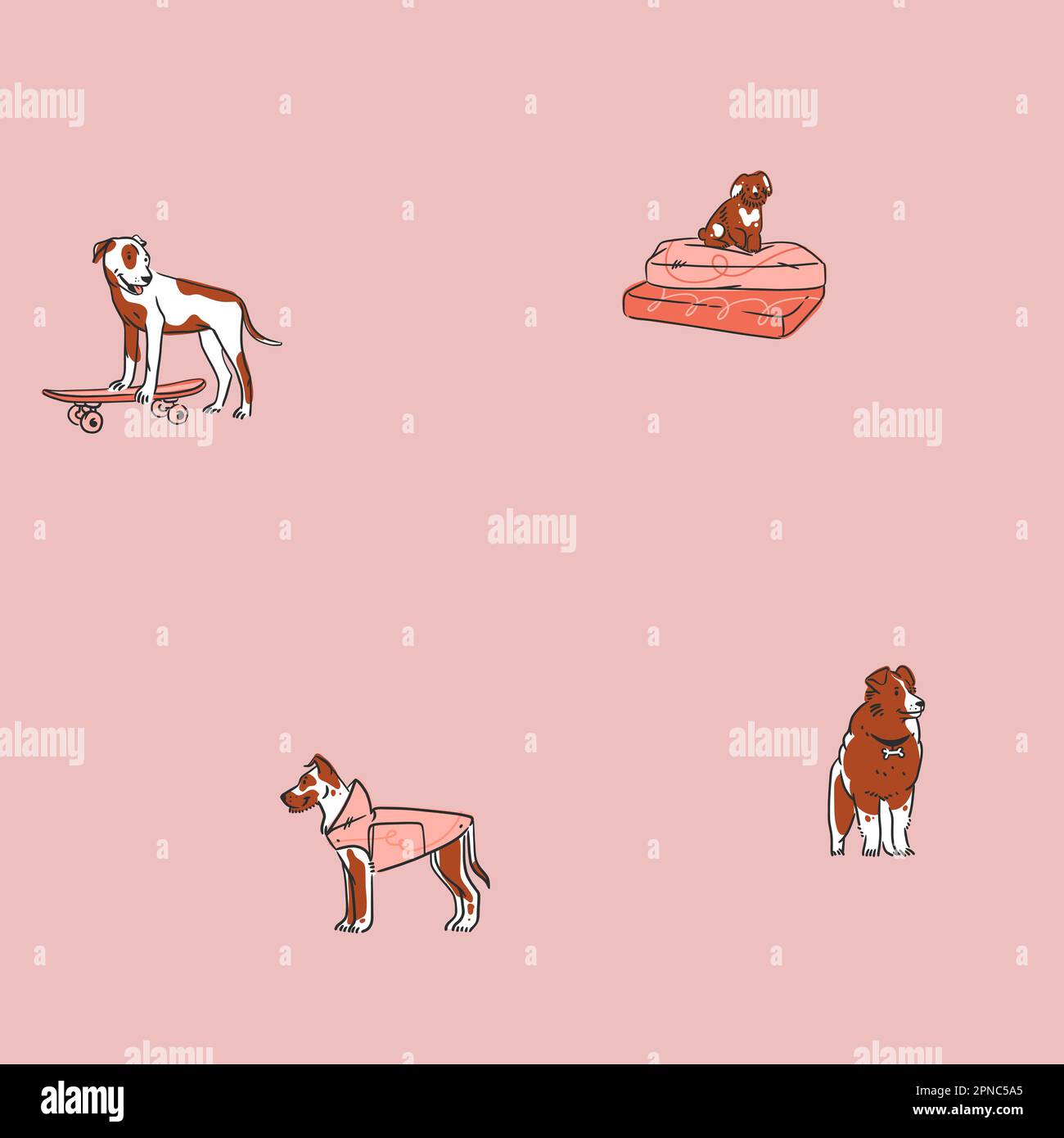 Hand drawn vector abstract graphic line art seamless pattern with ...