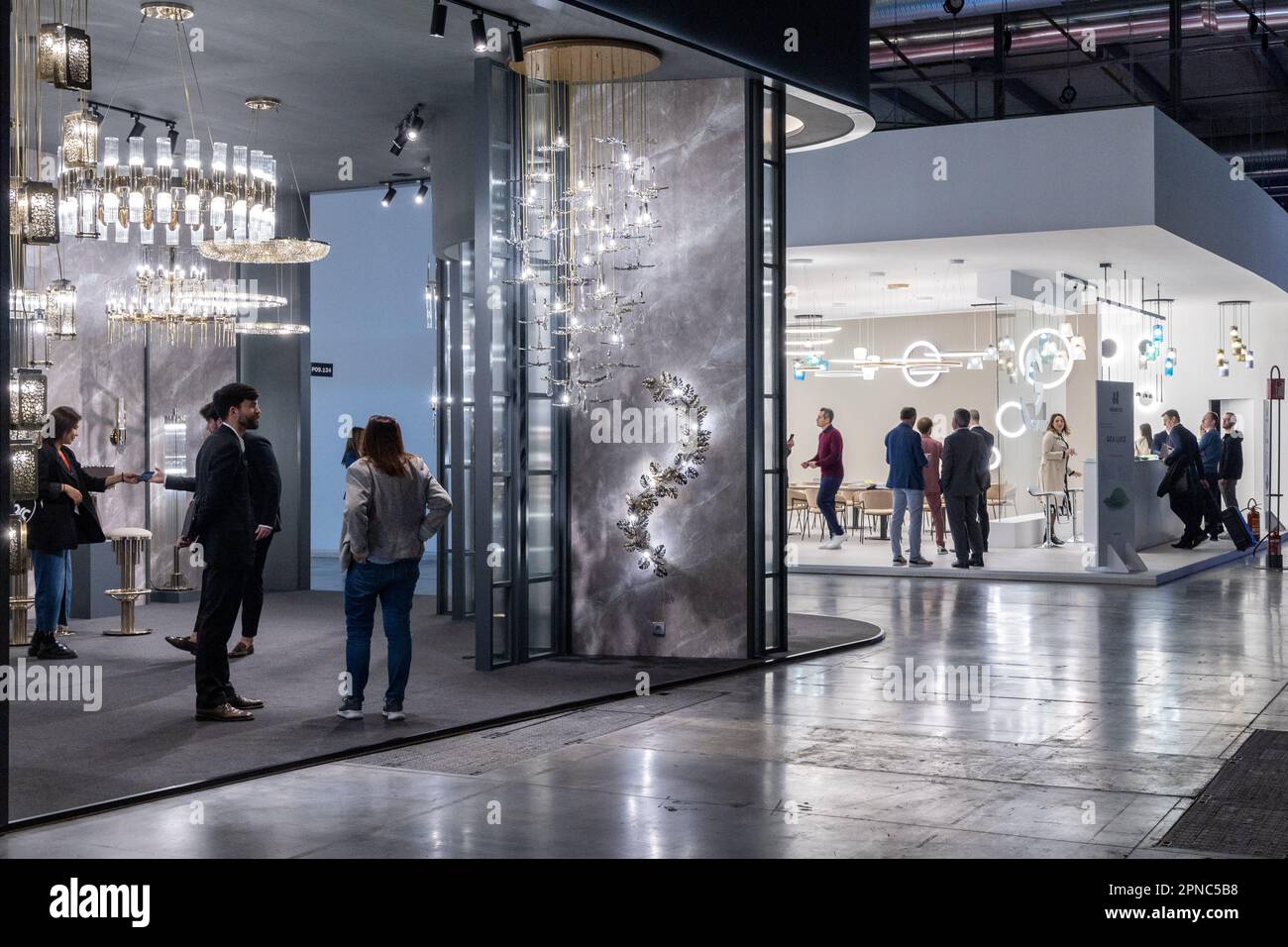 Milan, Italy - april 18 2023 -Salone del Mobile fair Milan design week ...