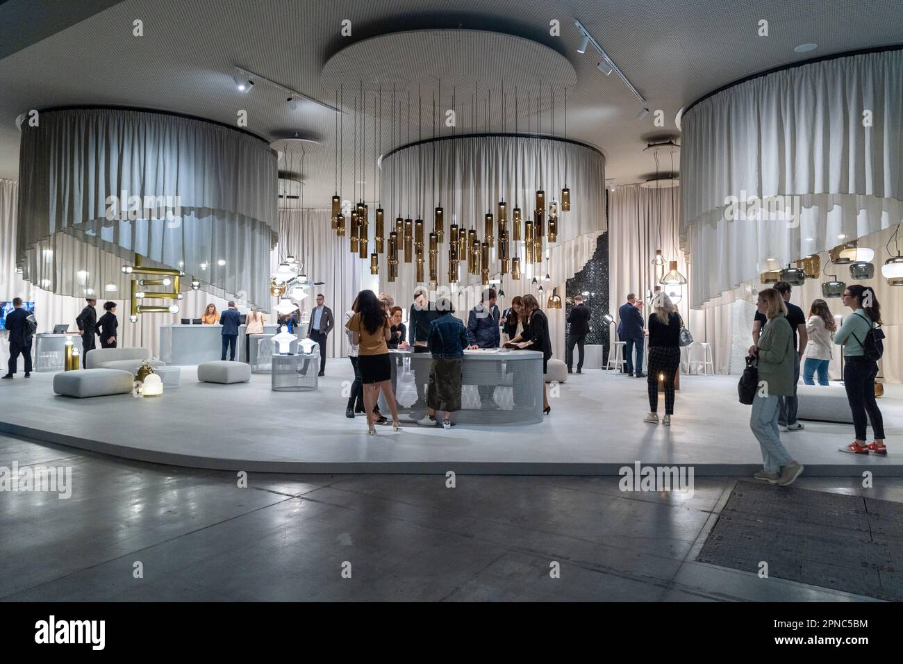 Milan, Italy - april 18 2023 -Salone del Mobile fair Milan design week ...