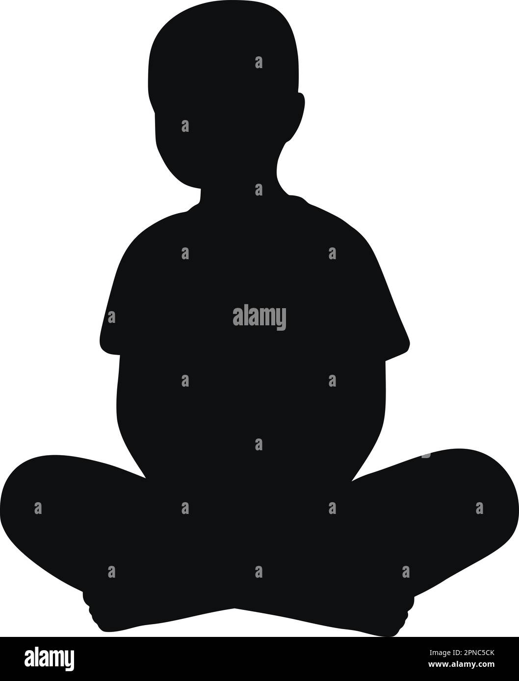 Boy in lotus position ink silhouette Stock Vector Image & Art - Alamy
