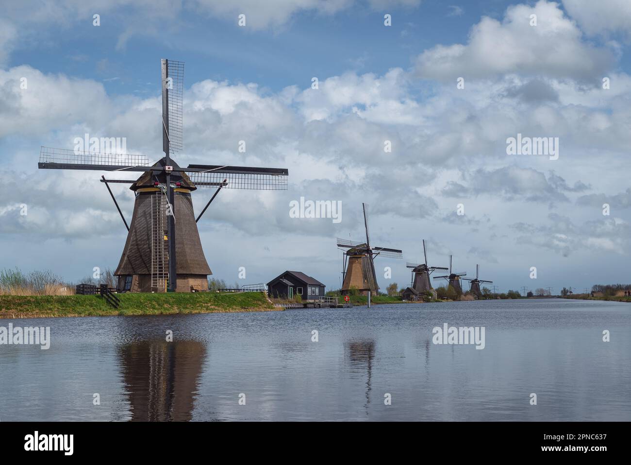 kinderdijk windmill park in Netherlands. A part of the Unesco world ...