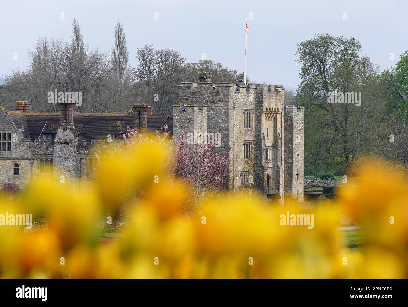 A view of Hever Castle and Gardens in Kent during their annual Tulip ...