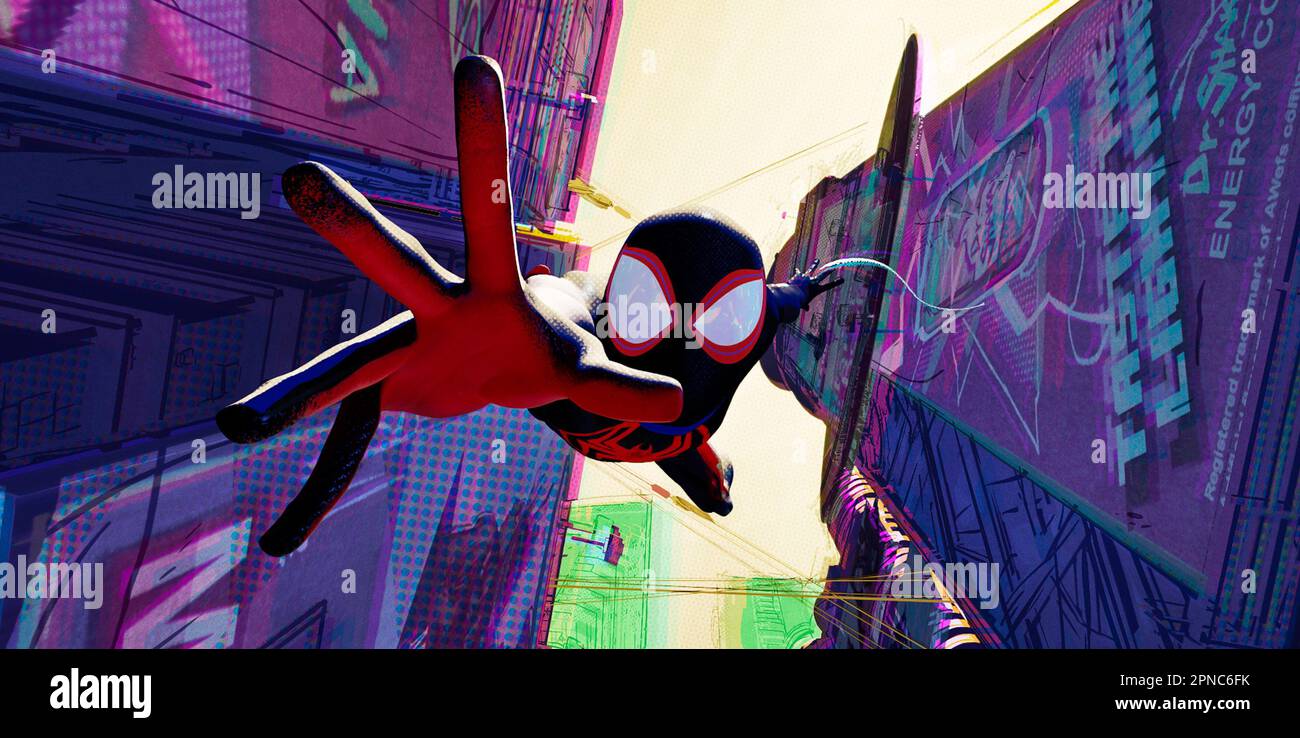 Spider-Man Across the Spider-Verse Miles Morales Stock Photo - Alamy