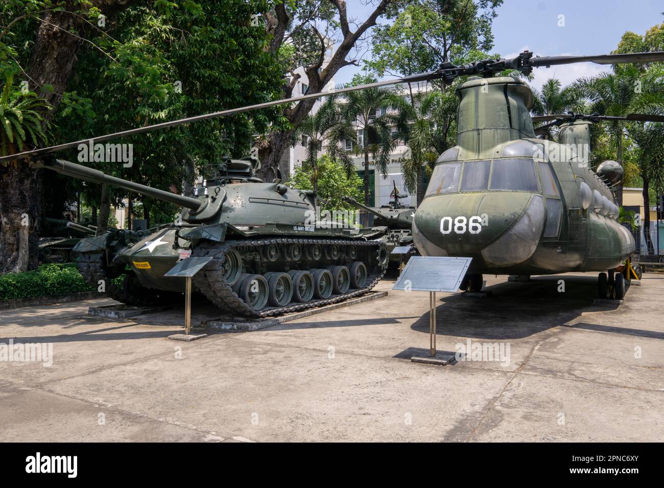 American military hardware at the sight of the Vietnam war, museum in ...
