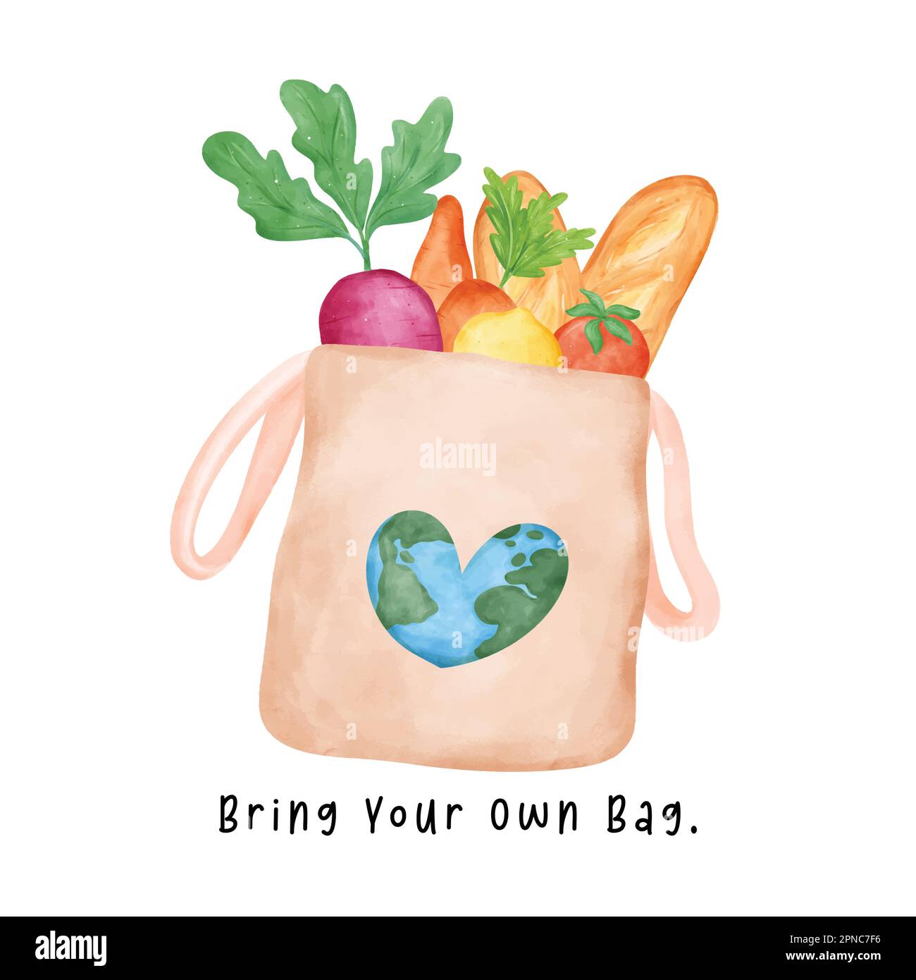 Eco Friendly Reusable Fabric Tote Shopping Bag Full Of Fresh Vegetables