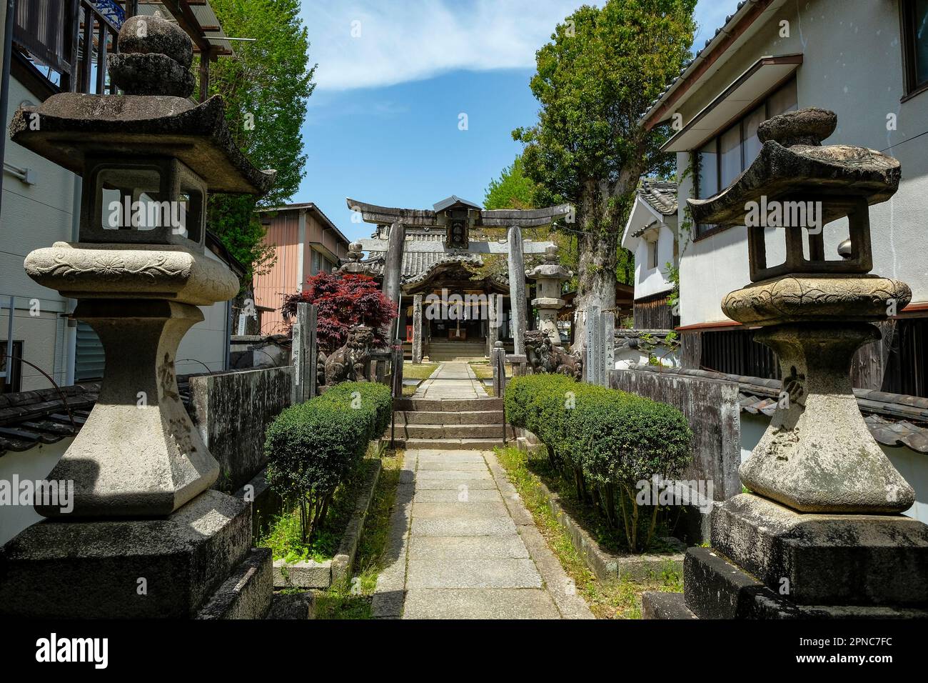 Uchiko, Japan - April 13, 2023: Shinto shrine located in Uchiko, Ehime ...