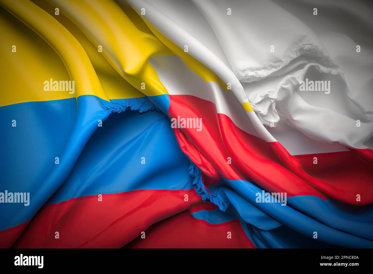 Entwined Flags of Russia and Ukraine: A Symbol of Unity Amidst ...