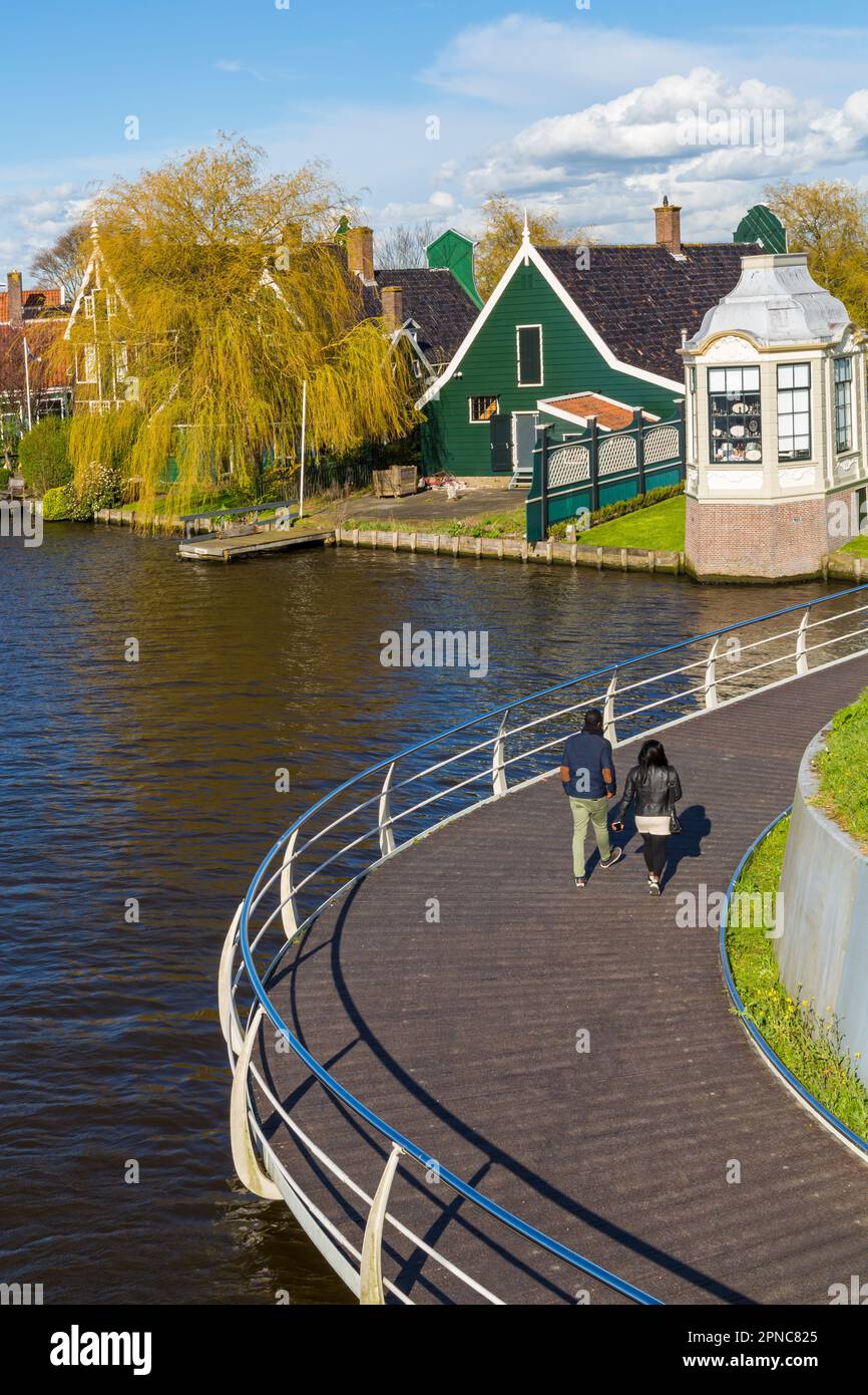 Picturesque village of Zaanse Schans Village at Holland, Netherlands in ...