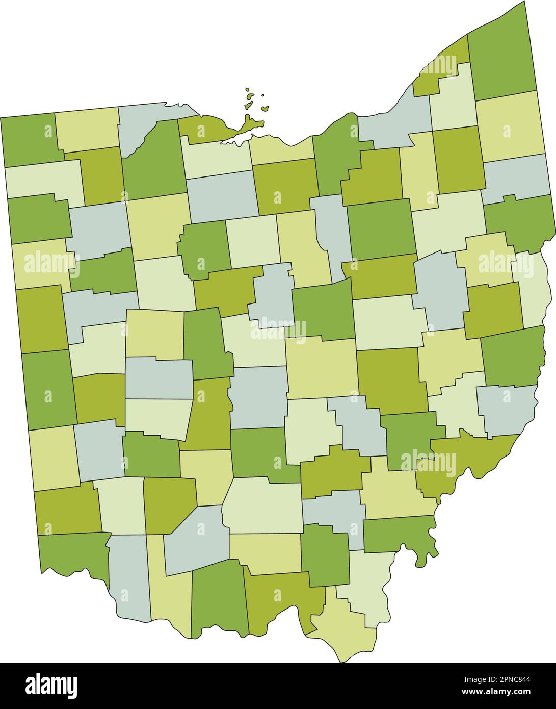 Highly detailed editable political map with separated layers. Ohio ...