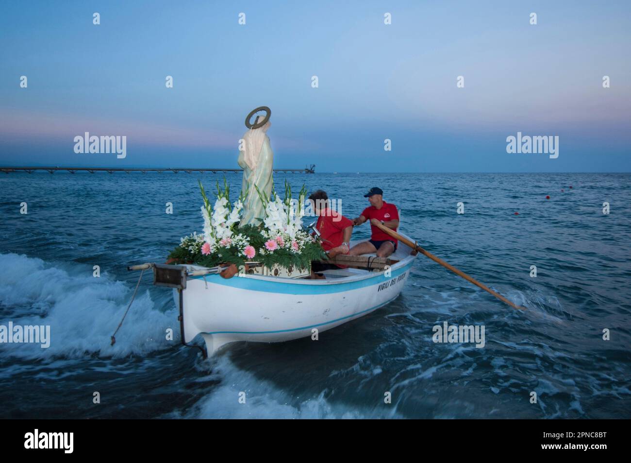 During the procession of the Madonna della Neve on 5 August the statue ...