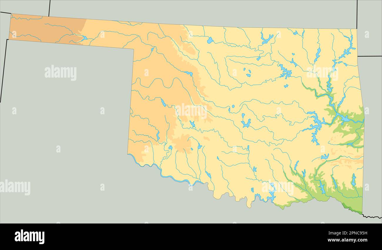 High detailed Oklahoma physical map Stock Vector Image & Art - Alamy High detailed Oklahoma physical map Stock Vector Image & Art - Alamy