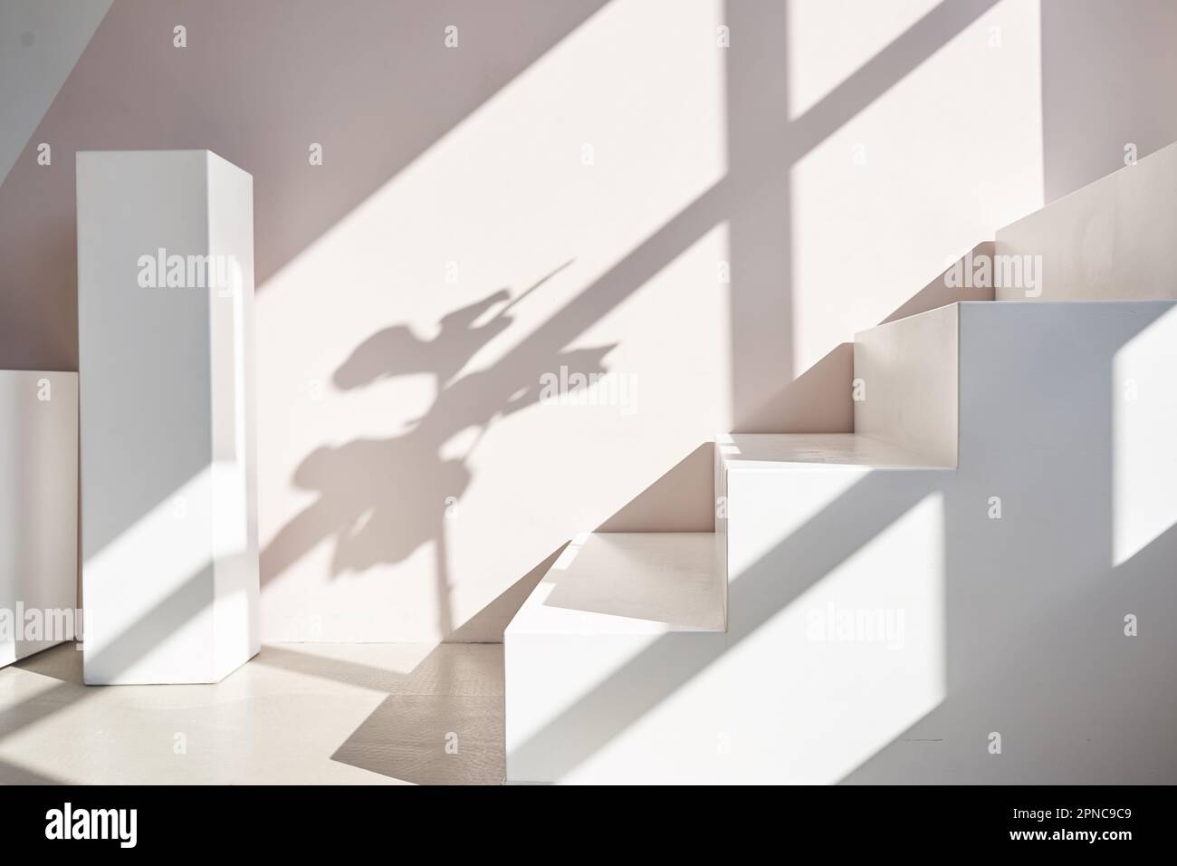 Stairs podium, stairs platform. Podium with stairs . Studio room ...