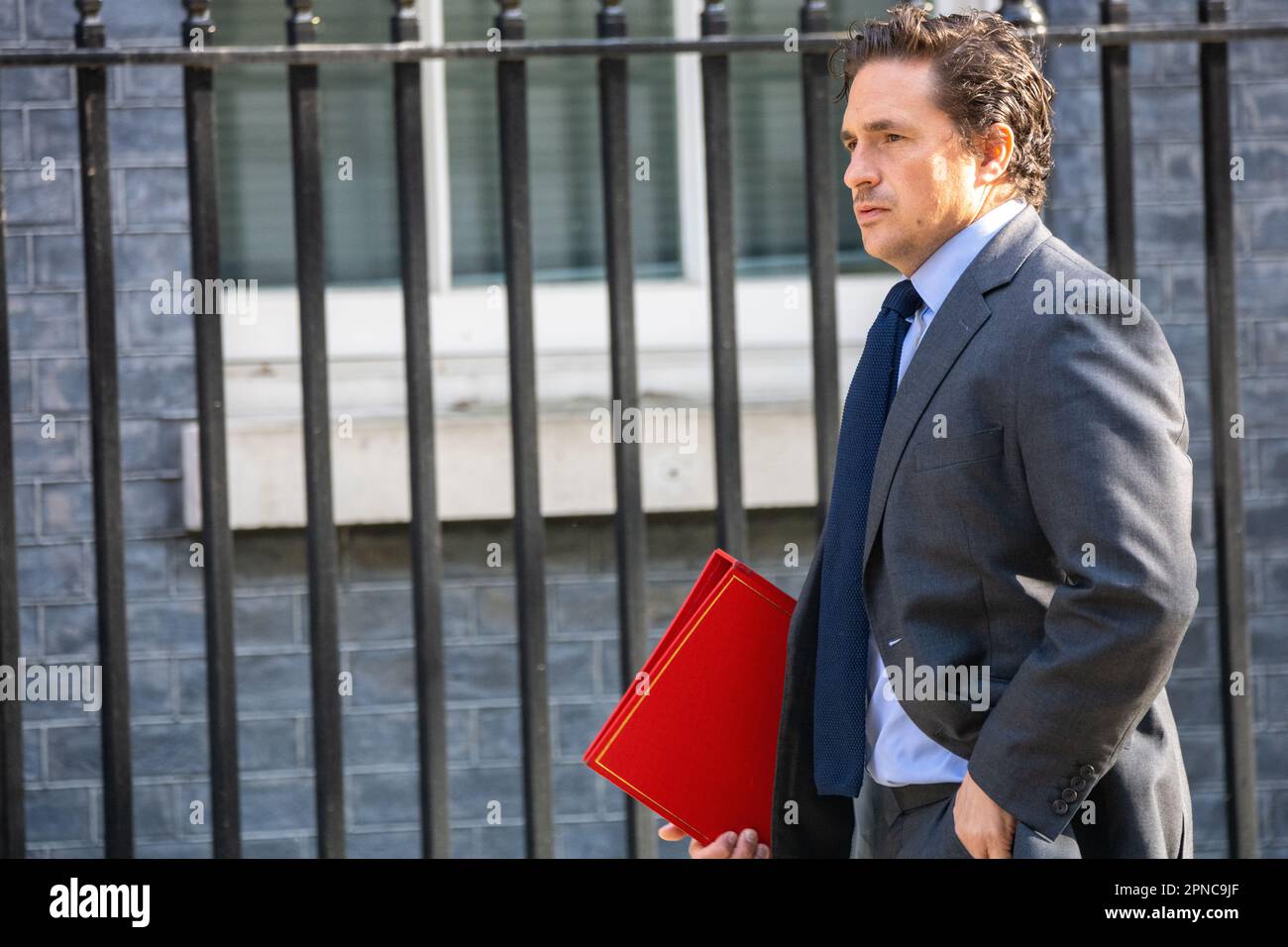 London, UK. 18th Apr, 2023. Johnny Mercer, Veterans Minister arrives at ...