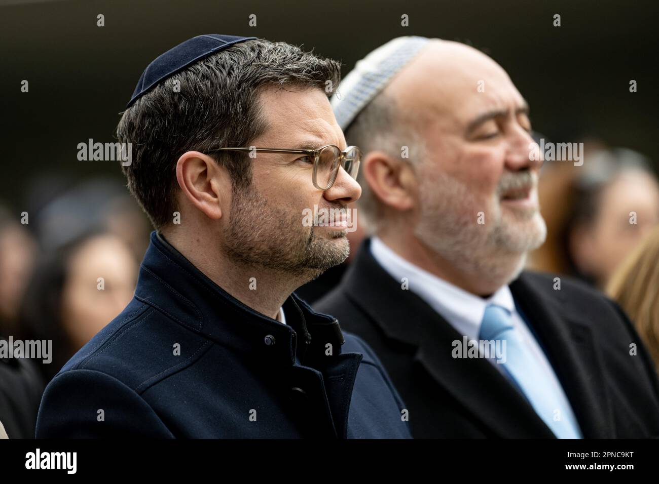 Oranienburg, Germany. 18th Apr, 2023. Ron Prosor (r), Ambassador of ...