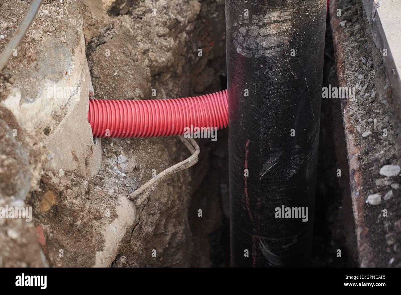 Corrugated for insulation cable of wires underground, plastic tubes ...