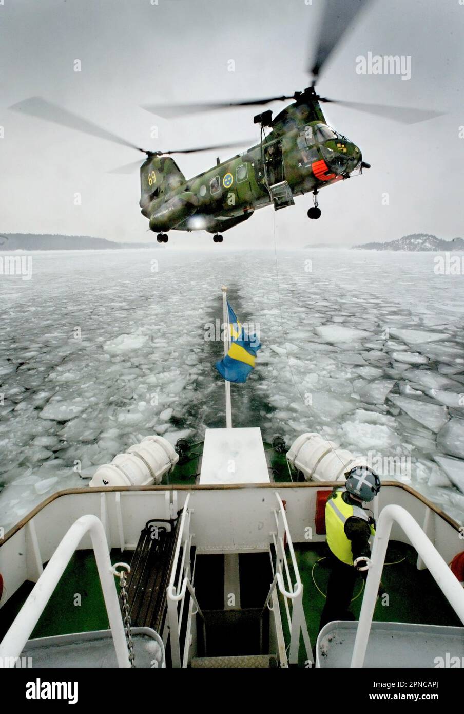 The Swedish Air Force's Helicopter 4, Hkp 4, from the Helicopter ...