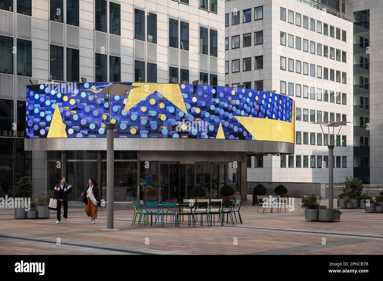 Illustration shows the European parliament, the Paul-Henry Spaak ...