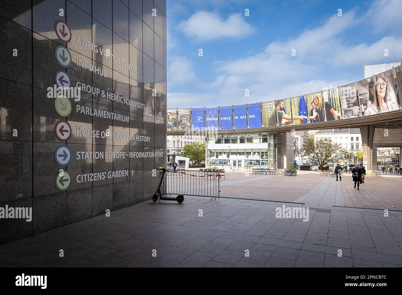 Illustration shows the European parliament, the Paul-Henry Spaak ...