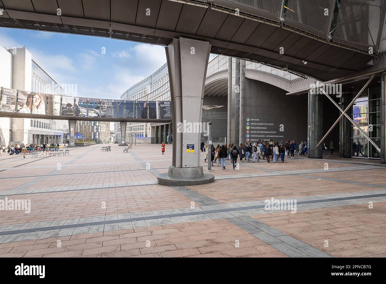 Illustration shows the European parliament, the Paul-Henry Spaak ...