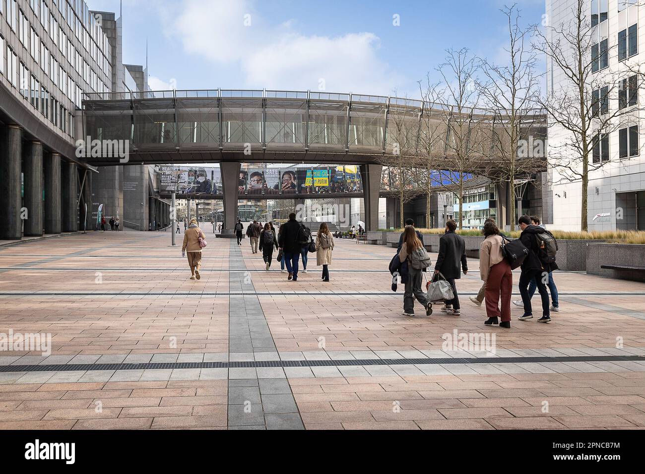 Illustration shows the European parliament, the Paul-Henry Spaak ...