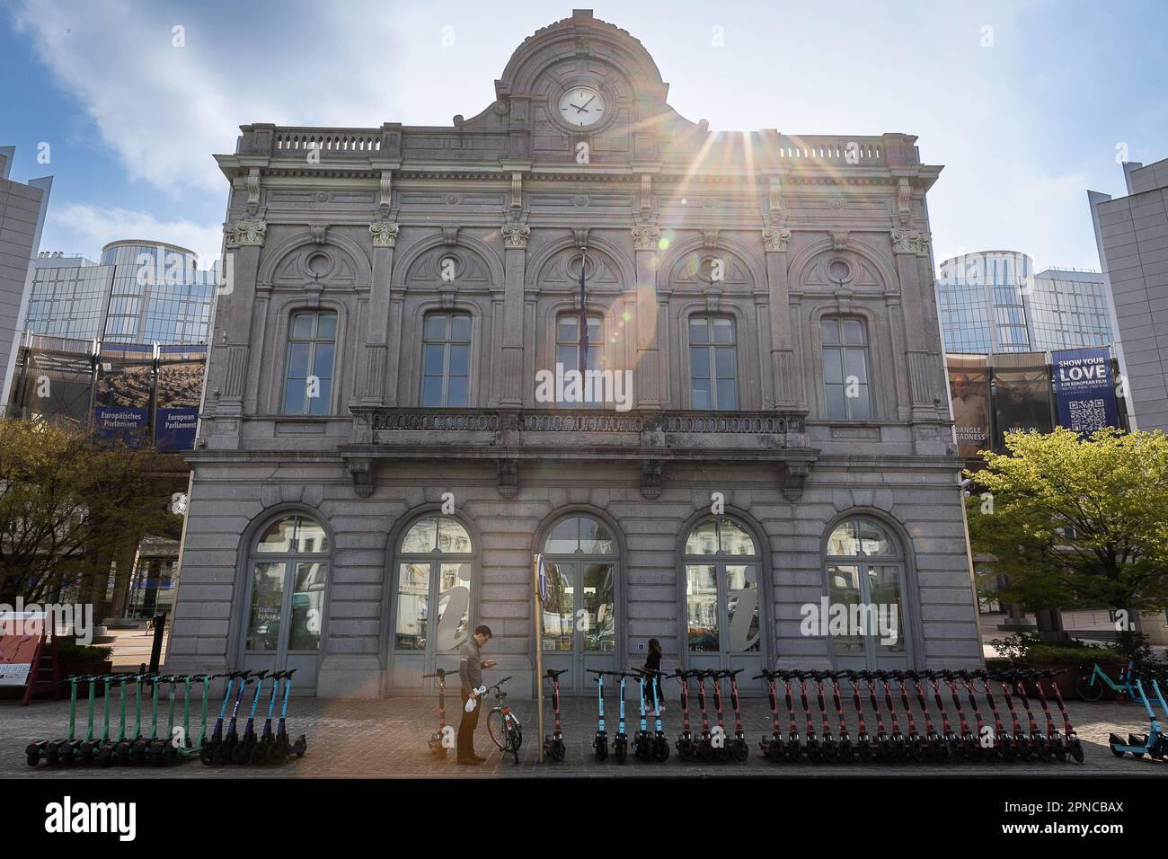 Illustration shows the Luxembourgh square in front of the the European ...